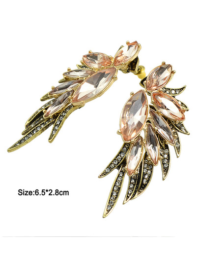 Multicolors Rhinestone Wing Earrings on Luulla